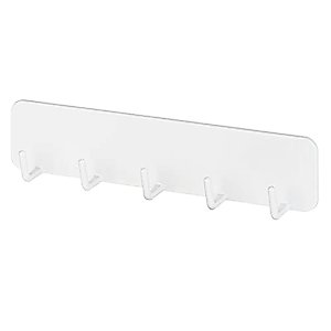 Carrotez 5 Wall Hooks Unscrewed Magnetic Easy Attachable Multi Organizer Floating Hook Shelves, Floating Shelf for Kitchen, Shelf for Dorm - White