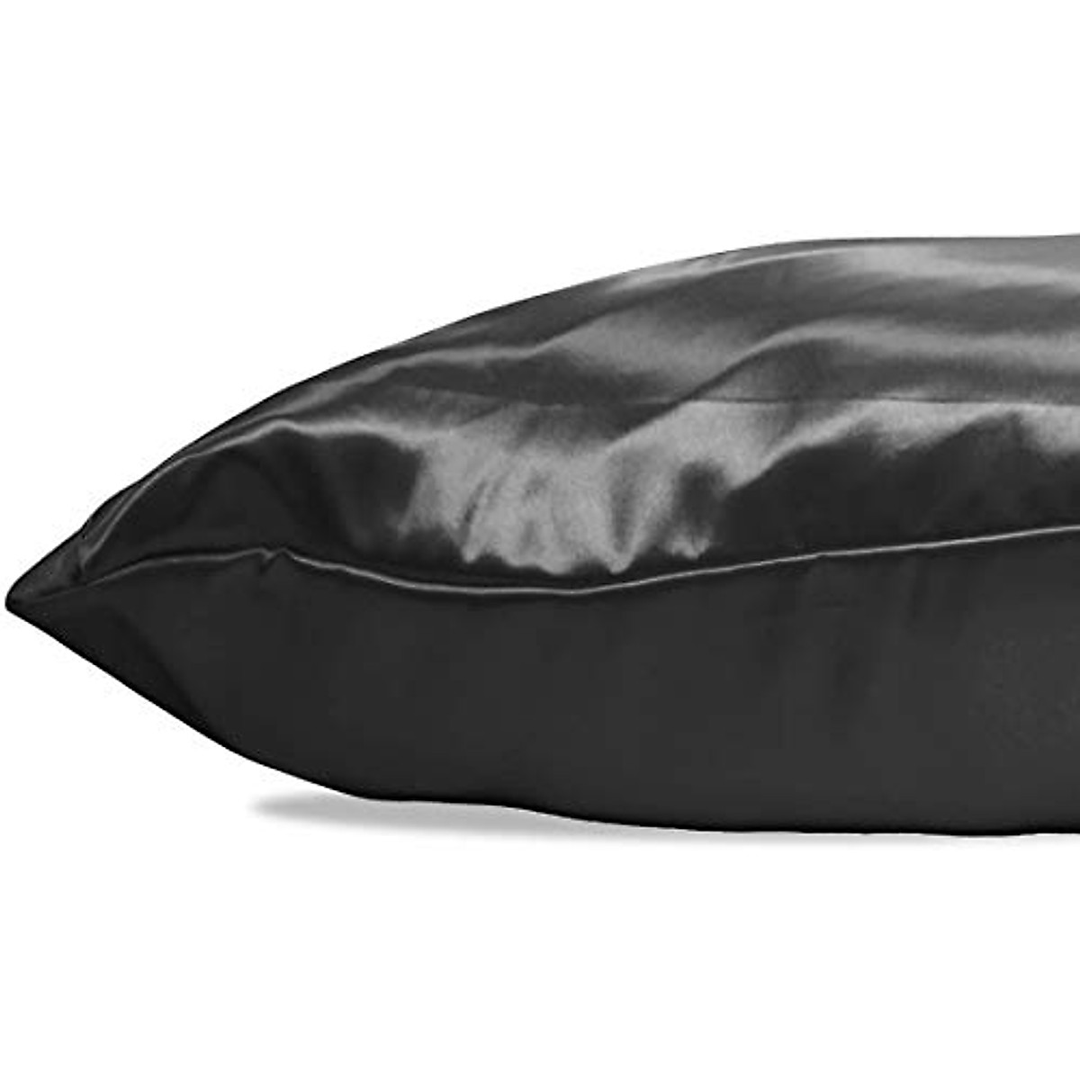 Betty Dain Soft Satin Body Pillowcase, 21 x 54, Black