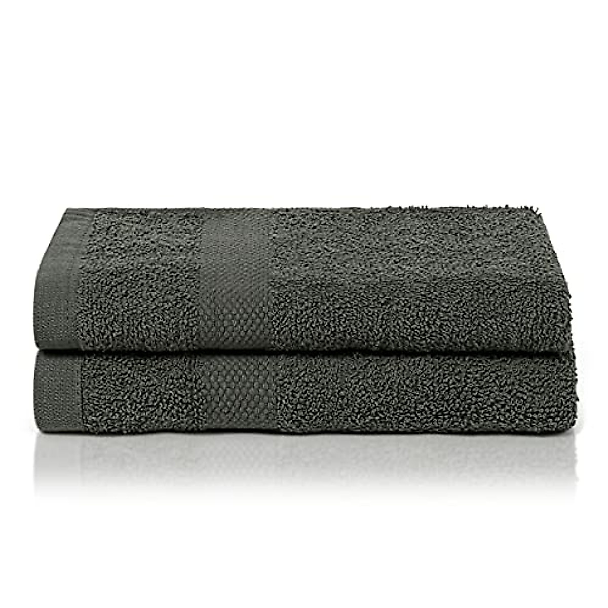 Simpli-Magic Towel Set, 2 Bath Towels, 2 Hand Towels, and 4 Washcloths (8 Piece Set), Ring Spun Cotton Highly Absorbent Towels for Bathroom, Shower Towel (Gray)