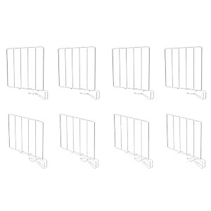 BTSD-home Shelf Dividers Steel Closet Dividers and Separator for Organization, Shelves and Storage in Cabinet and Kitchen (8 Pack)