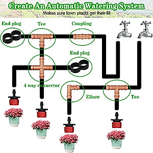 Gardrip 36 Pieces Drip Irrigation Kit：Drip Irrigation Parts for 1/2 Inch Drip Irrigation Tubing with 17mm 0.600" ID Drip Barbed Connectors Including 12 Couplings 10 Tees 6 Elbows 6 Plugs 2 Crosses