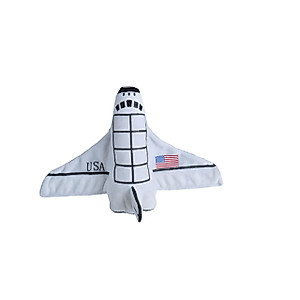 Wild Republic Huggers Space Shuttle Plush Toy, Slap Bracelet, Kids Toys, Rocket Ship, 8" , White