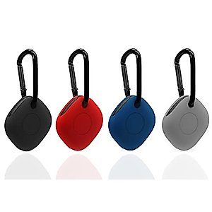 SKZIRI 4in1 Silicone Case Cover Set for Galaxy SmartTag/SmartTag+ Plus Tracker Locator Case Cover Set Skin with Keychain Anti-Scratch Lightweight Soft Protective Sleeve Skin Cover