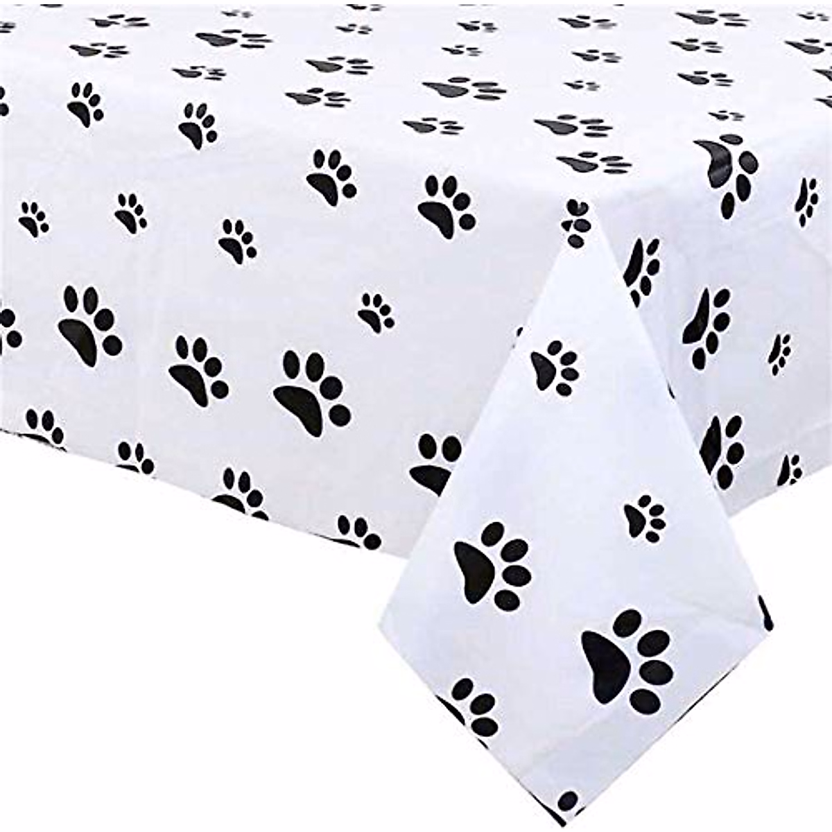 Puppy Themed Birthday Party Decorations - Pet Dog and Cat Paw Party Supplies Puppy Paw Print Plastic Tablecloth 54 x 108 inches Disposable Plastic Table Cover for Dog Themed Birthday Party 2 Pack