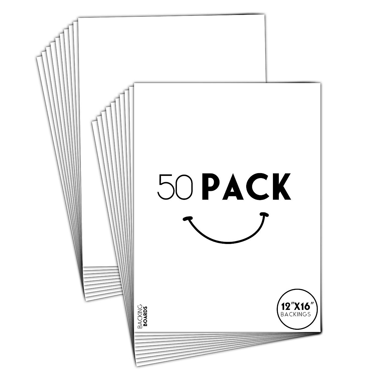 Golden State Art, 12x16 Picture Mat Matte Backerboards for Framing. Pack Contains 50 Backing Boards (White, 50 Pack)