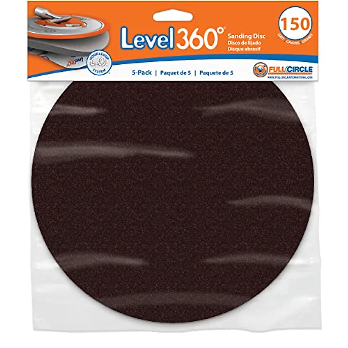 Full Circle International Inc. SD150-5 8-3/4- Level360 Sanding Disc 150 Grit for use with Radius360 sanding Tool or Drywall Power Sanding Tools