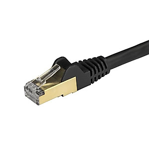 StarTech.com Category 6A Compliant LAN Cable (3m/Black) Cat6A STP (Shielded Twist Pair) Cable with Anti-Claws Cover 6ASPAT3MBK