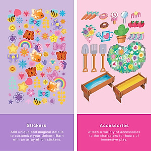 PINXIES Unicorn Barn | Build-Your-Own Magical Animals Farm Play Set, Kids 3D Puzzle Toy - STEM Girl Toys Ages 6-7 and Up