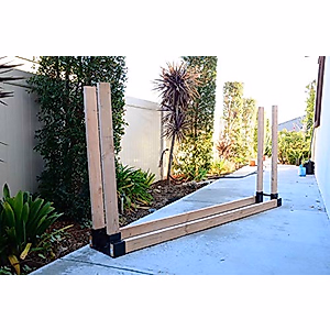 HANDYGO Firewood Rack - High Strength Carbon Steel Fireplace Log Holder, Outdoor Firewood Racks, for Fitting Backyard Fire Pits Wood Storage Bracket, Black