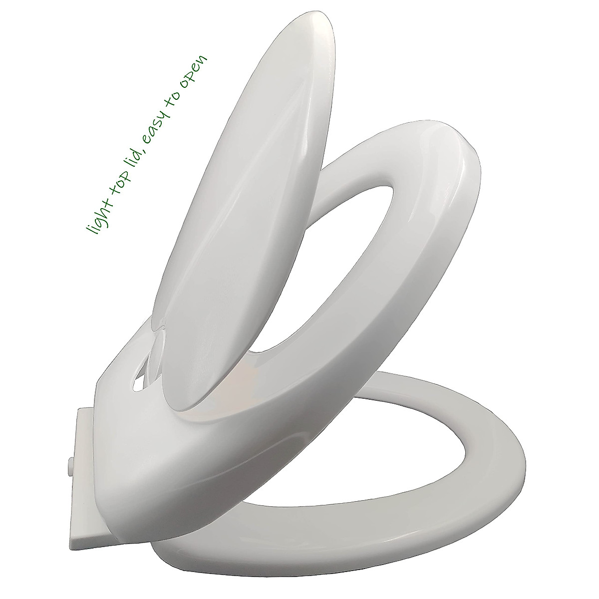 Toilet Seat with Built-In Potty Training Seat, Soft Close,Never Loosen， Removable Easy to Instal &Clean,Durable Plastic ,Fits both Adult and Child, Oval, White