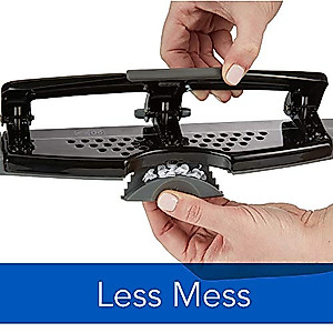 Swingline 3 Hole Punch, Desktop Hole Puncher 3 Ring, SmartTouch Metal Paper Punch, Home Office Supplies, Portable Desk Accessories, 20 Sheet Punch Capacity, Low Force, Black/Gray (74133)