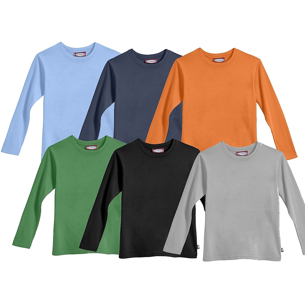 City Threads Big Boys' Cotton Long Sleeve Tee Base Layer for Fall Winter School or Play - Sensitive Skins or SPD Sensory Friendly Kids Clothing, Black, 14