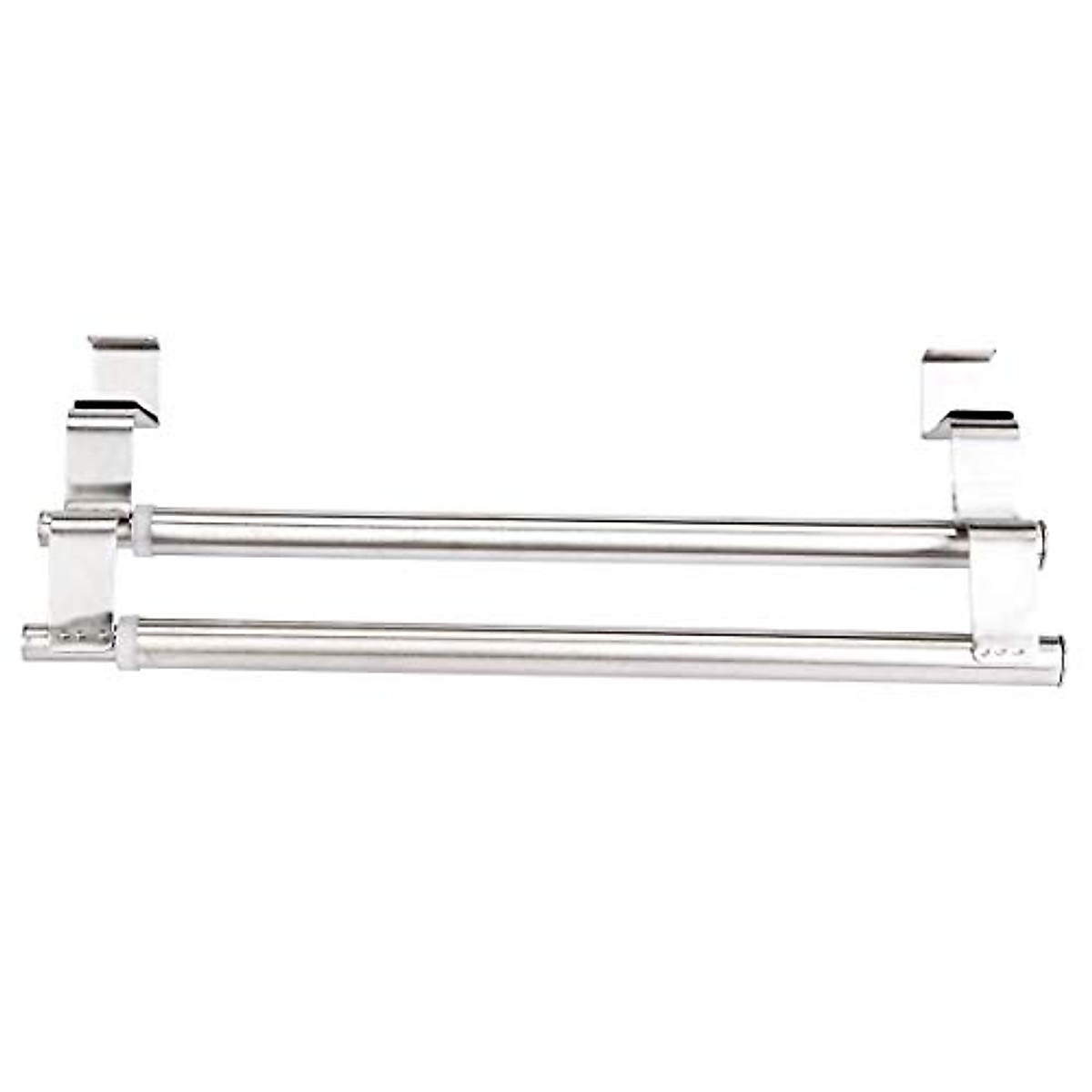 Hztyyier Towel Bar Stainless Steel Double Layers Telescopic Towel Holder Rack for Hanging on Cabinet and Drawers, Thickness Less Than 0.79 Inch