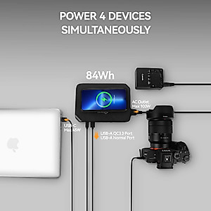 VAVOFO Portable Power Station 84Wh Backup Lithium Battery, 65W AC Outlet, Solar Generator (Solar Panel Not Included) for Outdoors Camping Travel Hunt Blackout