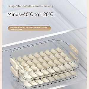 MANHONGYU 4-layer Food Storage Container, Dumpling Box,Cookie Container,Transparent Food Preservation Box for Kitchen and Refrigerator, Stackable Snack Container with Lid，Good Sealing,Heighten