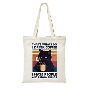 ZHANTUONE Canvas Tote Bag，Gifts For Cat Lover，Gift for Cat Mom，Cat Lover birthday Gifts，Friend Birthday Gift，Friendship Gifts，Best Gift For Friends，Funny Cat Tote Bag