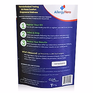 Food Sensitivity Comprehensive Test - 286 Food Intolerance Items Tested - Easy at-Home Collection