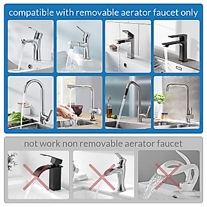 Sink Faucet to Garden Hose Adapter, Swivel Faucet Adapter Kit with Aerator, Multi-Thread Garden Hose Adapter for Kitchen & Bathroom, Chrome