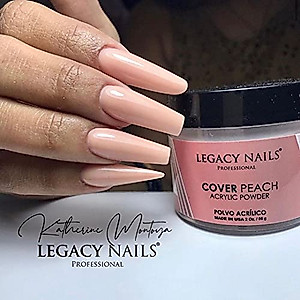 Legacy Nails Professional Cover Acrylic Powder, 4 ounces - Ideal For French Nail Art, Create Nail Art, Nail Extension That Provide a Healthy, Natural Look To Nails (COVER PEACH)
