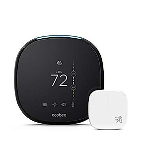 ecobee ecobee4 Smart Wi-Fi Thermostat, One Size, Black