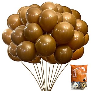 Jonhamwelbor Light Brown Balloons 12 inch 100 Pack Coffee Brown Matte Mocha Caramel Helium Latex Balloons for Birthday Baby Shower Wedding Decorations