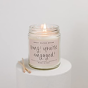 Sweet Water Decor, OMG, You're Engaged! | Tropical Fruits, Sugared Citrus, Mountain Green Scented Soy Wax Candle for Home | Engagement Gift | 9oz Clear Jar, 40 Hour Burn Time, Made in the USA