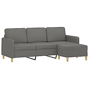 ULUYYUC Sofa Chair,Lounge Sofa Modern Sofa Funky Sofa Guest Sofa with Chaise Suitable for Living Room Apartment Home Office with Footstool Light Gray 23.6" Fabric