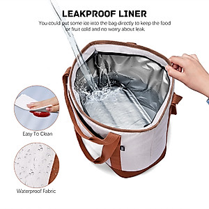 Large Insulated Cooler Bag 26 Can with Thermal Foam Leakproof Soft Cooler Bags Insulated Grocery Bag with Shoulder Strap Big Cooler Tote for Picnic, Camping, Grocery Shopping, Travel