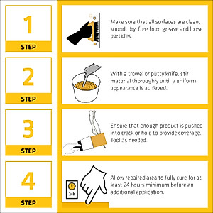 Sikacryl - Stucco Repair - Ready-Mix Stucco Patch, White - Repair spalls/Large Cracks in Stucco - Interior/Exterior - Acrylic-Based, Textured - 1 qt