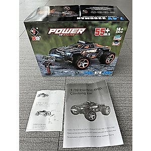 WLtoys 104018 1:10 2.4G Racing Remote Control Car 55KM/H 4WD Large Alloy Electric Remote Control Crawler Children's Toy (104018 1 * 2200mAh)