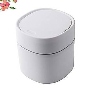 Garneck Car Trashcan Car Trash Cans Desktop Trash Can Car Ashtray Auto Trash Bin Garbage Can Ashtray for Home Desk White Automotive Garbage Cans Mini Garbage Cans
