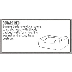 Sleepy Paws Ancol Square Bed for Dogs Navy and Iced Plush 70 x 60cm,Blue
