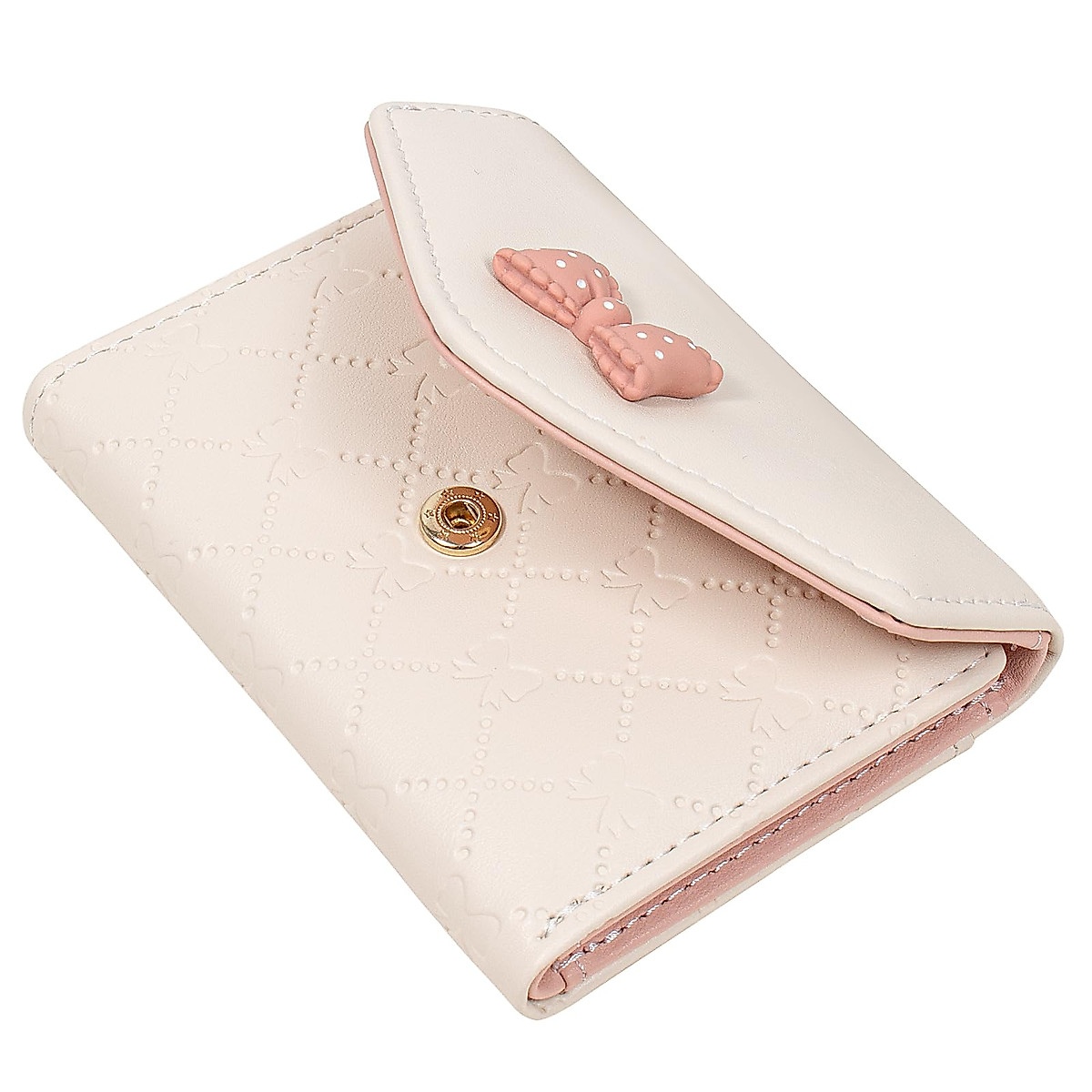 SUMGOGO Womens Small Wallet Girls Cute Cartoon Pig Trifold Little Slim Short Card Wallets (Green)