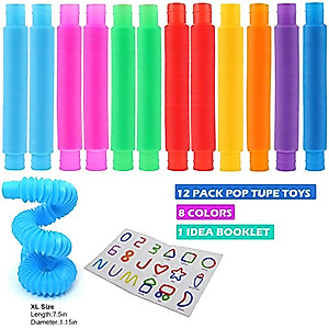 30 Pack Pop Tubes Sensory Toys, Connectable and Extendable Fidget Toys for Stress Relief, Party Favors for Kids, Treasure Box Toys for Classroom Prizes,Last Day of School Gifts for Kids