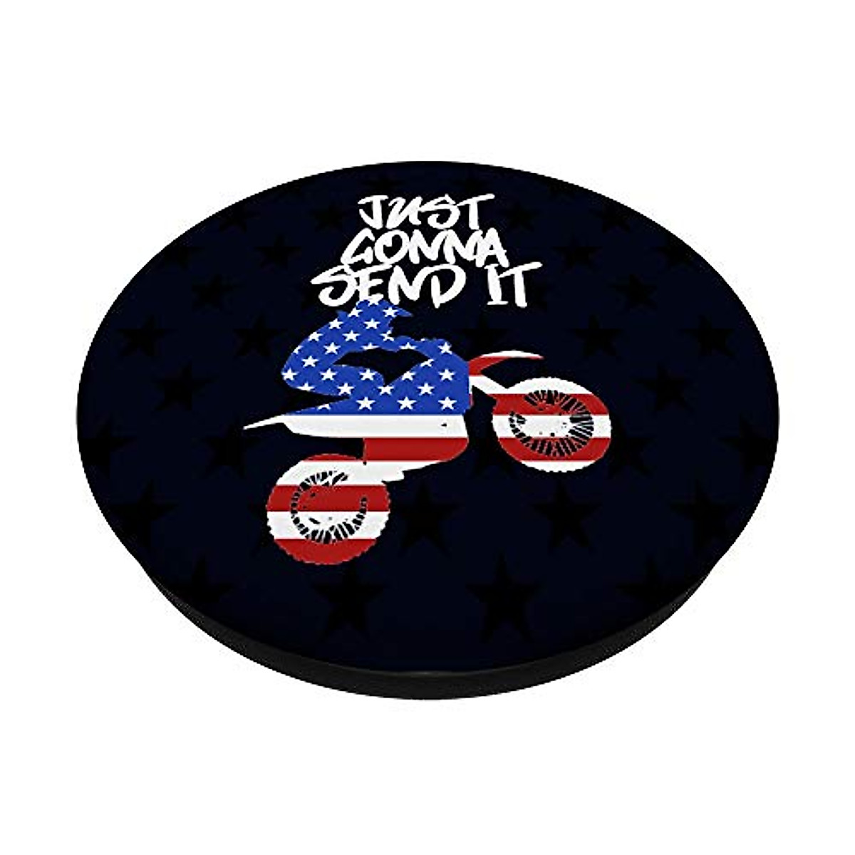 Just Gonna Send It American Flag Dirt Bike Popsocket PopSockets PopGrip: Swappable Grip for Phones & Tablets