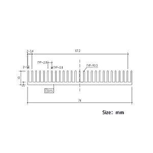 Aluminum Heat Sink 150mm x 74mm x10mm/ 5.9 x 2.91 x 0.39 inch Blue Heatsinks Module Cooler Fin Heat Board Cooling for Amplifier Transistor Semiconductor Devices Blue Tone