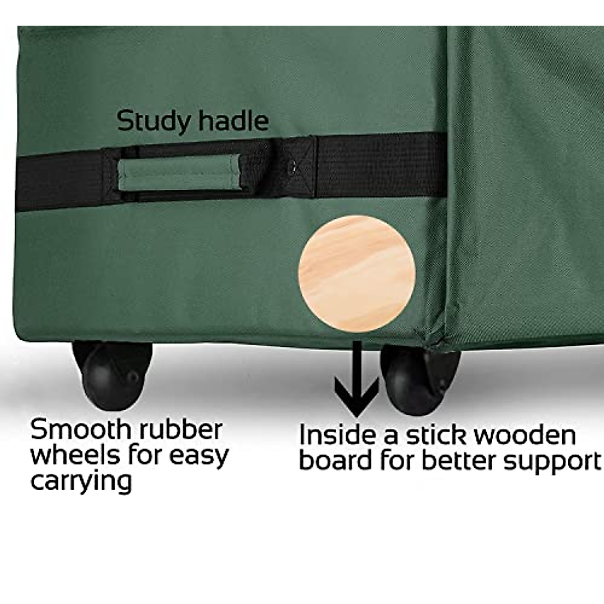 Rolling Large Christmas Tree Storage Bag - Fits Up to 9 ft. Artificial Disassembled Trees, Wheels & Durable Handles for Easy Carrying and Transport - 600D Durable Fabric