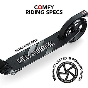 6KU Kick Scooter for Kids Ages 8-12 with Suspension System, Adjustable Height, Quick-Folding Design, and Shoulder Strap - Safe and Smooth Ride for Big Kids Ages 6-12