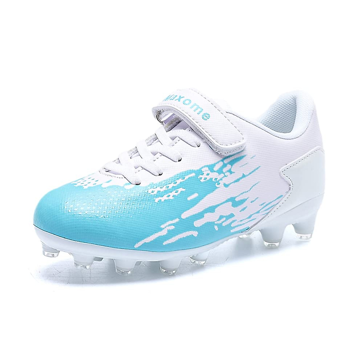 ziitop Kids Soccer Shoes for Boys Girls Youth Football Cleats Outdoor & Indoor Baseball Shoes, Lightweight Breathable Conical Studs, Running & Training for Students (Little Kids/Big Kids) Whiteblue