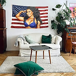 TOPFLAGS Nic-ki Min-aj Flag American Flags 5x8FT Barb Flag USA Niki Minage Tapestry Banner for Room, Bedroom, Car, Outside Fade-resistant…