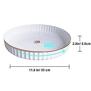 Lazy Susan Turntable, Plastic Ivory, 12-inch Rotating Lazy Susan Turntable Organizer for Kitchen/Bathroom, Pantry, Cabinet, Dining Table, Fridge, Countertop