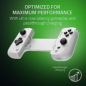 Razer Kishi V2 Mobile Gaming Controller for iPhone (Lightning) Xbox Edition: Console Quality Controls - Universal Fit - Stream PC & Xbox Games - Free Nexus App - 1 Month Xbox Game Pass Incl. - White