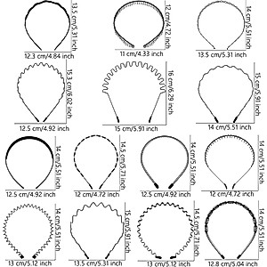 Fahacop 30 Pack Metal Headbands Black Spring Wavy Metal Hair Band Slicked Back Headband for Men Women Non Slip Sports Headwear, 30 Styles