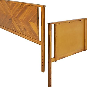 Bme Vivian Headboard ONLY, Rustic & Scandinavian Style with Solid Acacia Wood, Easy Assembly, King, Rustic Golden Brown