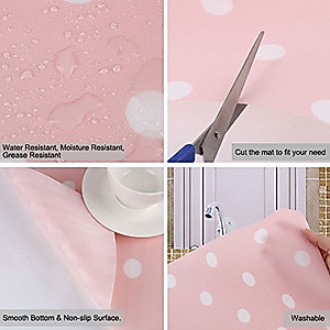 uxcell Non Adhesive Kitchen Table Cabinet Shelf Paper Drawer Liner Mat Lining Pad, 11.8 Inch x 9.8 Ft, Pink Dot Pattern