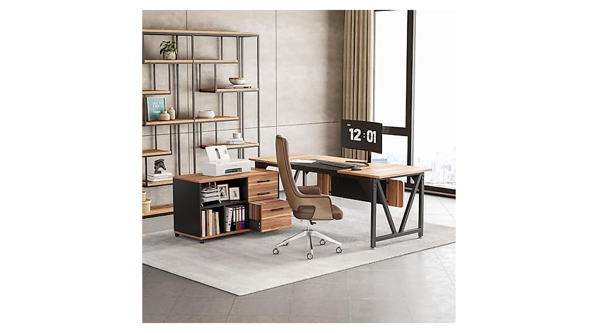 LITTLE TREE 70.8" Executive Desk & File Cabinet