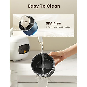 COMFEE' Mini Rice Cooker 4 Cups Cooked/2 Cups Uncooked, Portable Non-Stick rice maker, 24 hours Timer Delay, 6 Functions, Fast Cooker, Brown Rice, Oatmeal, White