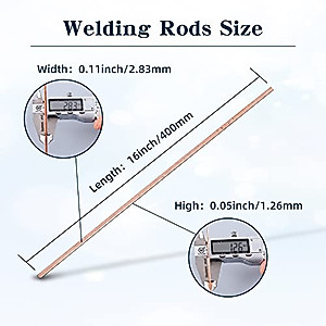 16"Copper Brazing Rods，10 Sticks Low Temperature Copper Rod ，Phosphor Copper Solder Self Fluxing Welding Brazing Rods Sticks for Copper Hvac Refrigerator，Oven，Copper Pipes