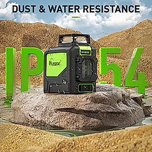 Huepar 901CG Self-Leveling Laser Level, 360 Green Beam Cross Line Laser Tool, Alignment 360-Degree Horizontal Line with Pluse Mode, Magnetic Pivoting Base Included
