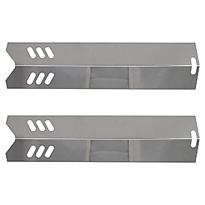 2-Pack BBQ Grill Heat Shield Plate Tent Replacement Parts for Dyna-glo DGB515SDP-D - Compatible Barbeque Stainless Steel Flame Tamer, Guard, Deflector, Flavorizer Bar, Vaporizer Bar, Burner Cover 15"